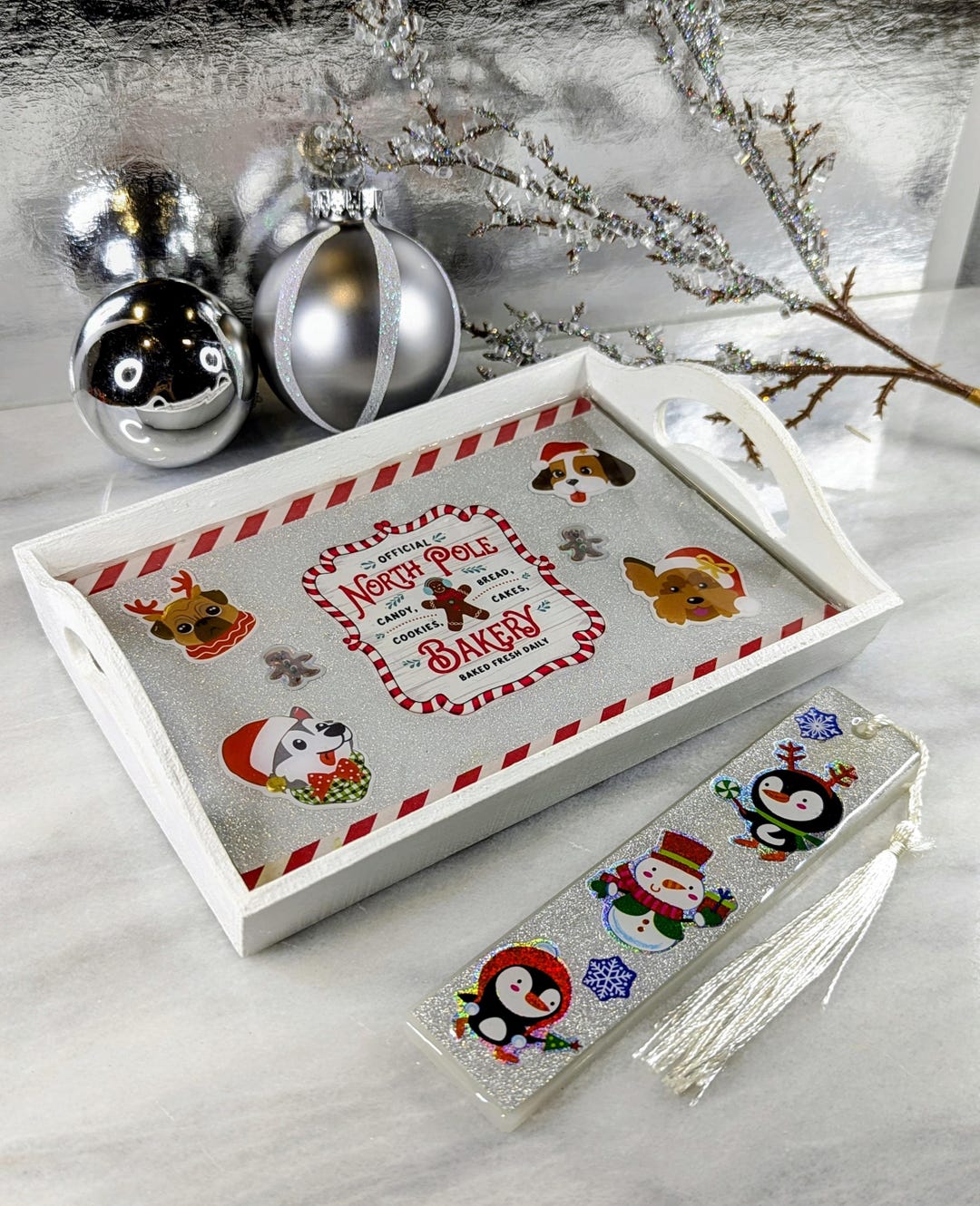 Wood and Resin Trinket Tray With Matching Bookmark - Holiday 2025 Gift ...