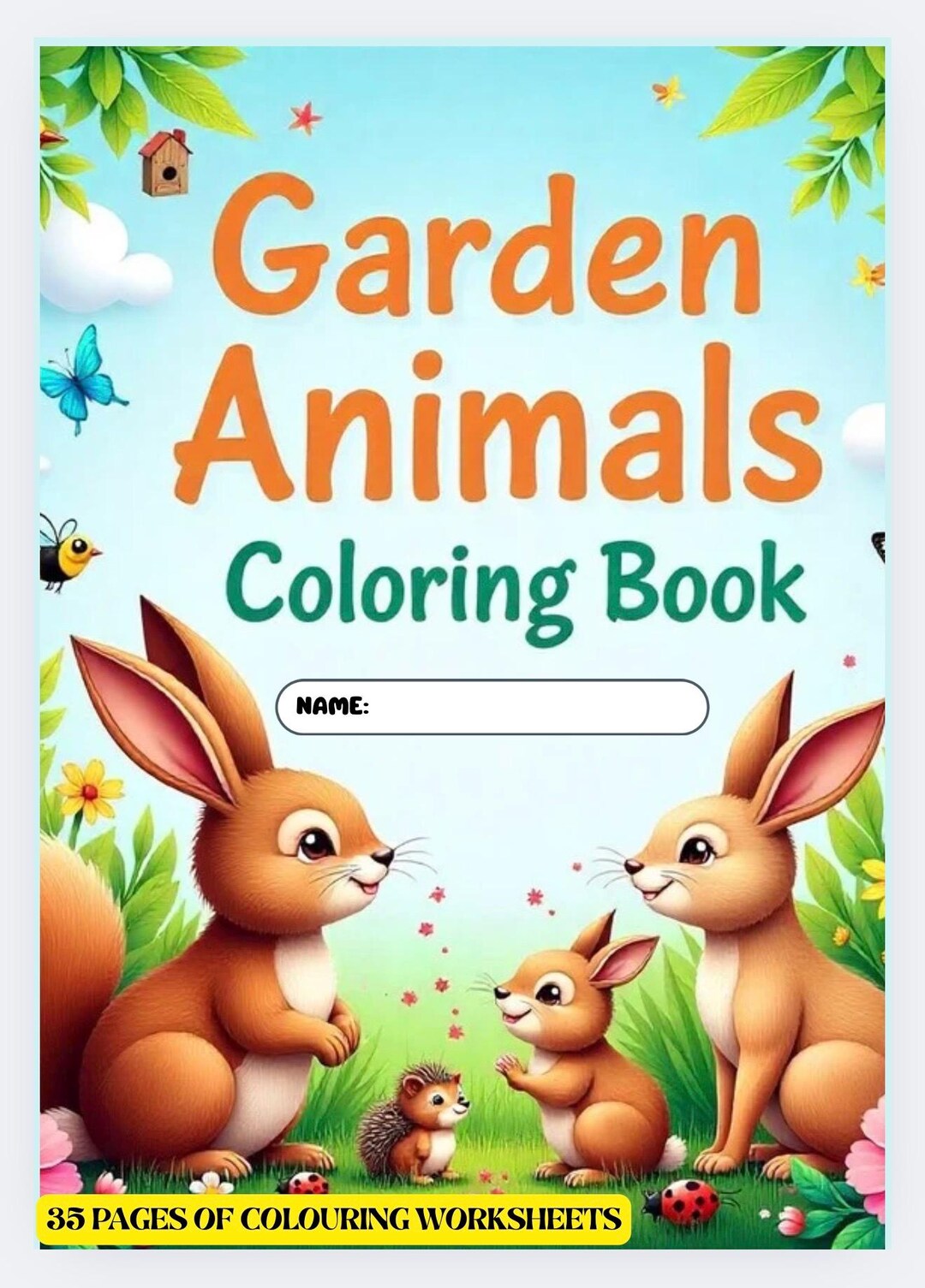 35 Garden Animals Coloring Pages ,cute Nature , Farm Animal Printable ...
