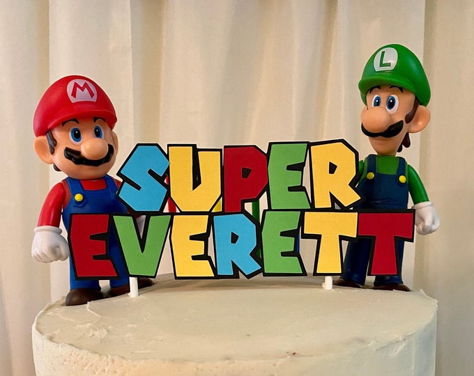 Super Mario Inspired Personalized Name Cake Topper - Etsy