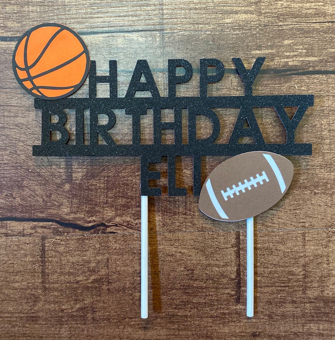 Sports Happy Birthday Cake Topper Personalized Name - Etsy