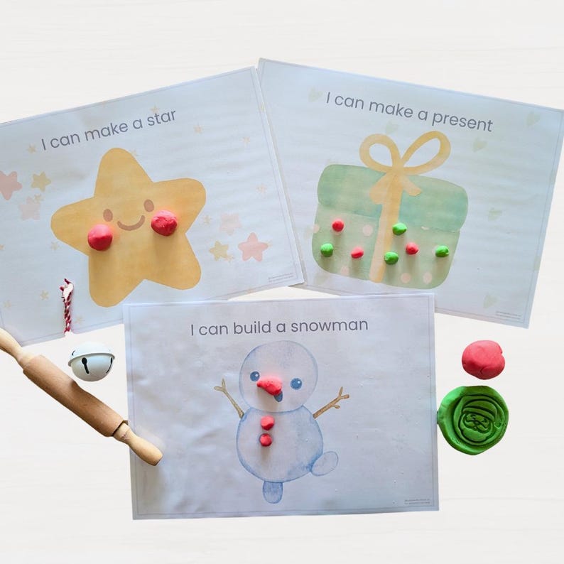 Christmas Playdough Mats | Printable Christmas Sensory Play ...