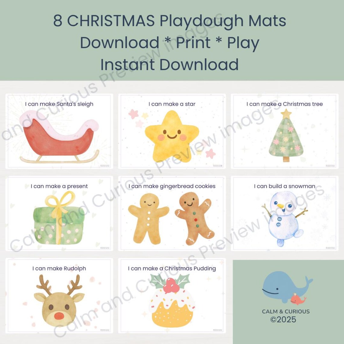 Christmas Playdough Mats | Printable Christmas Sensory Play ...
