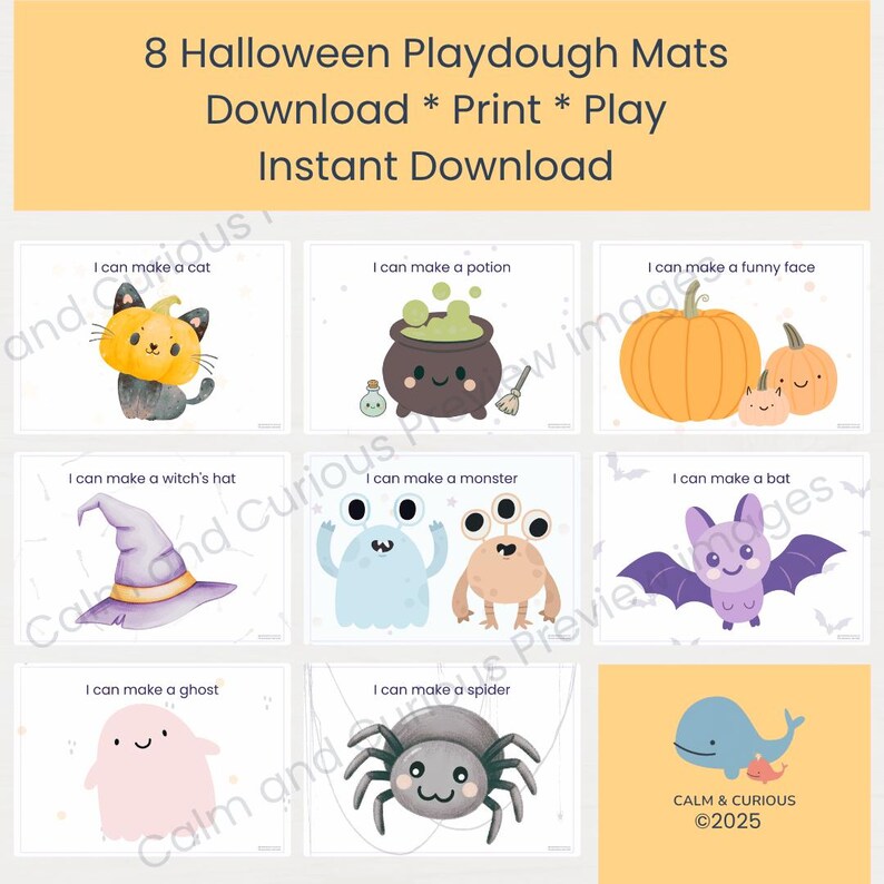 Halloween Playdough Mats Printable: Sensory Activity for Kids (A4 PDF ...