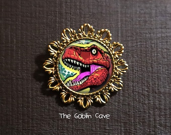 Dinosaur Rhinestone Brooch, Tyrannosaurus Jewelry, T Rex, Jewelry ...