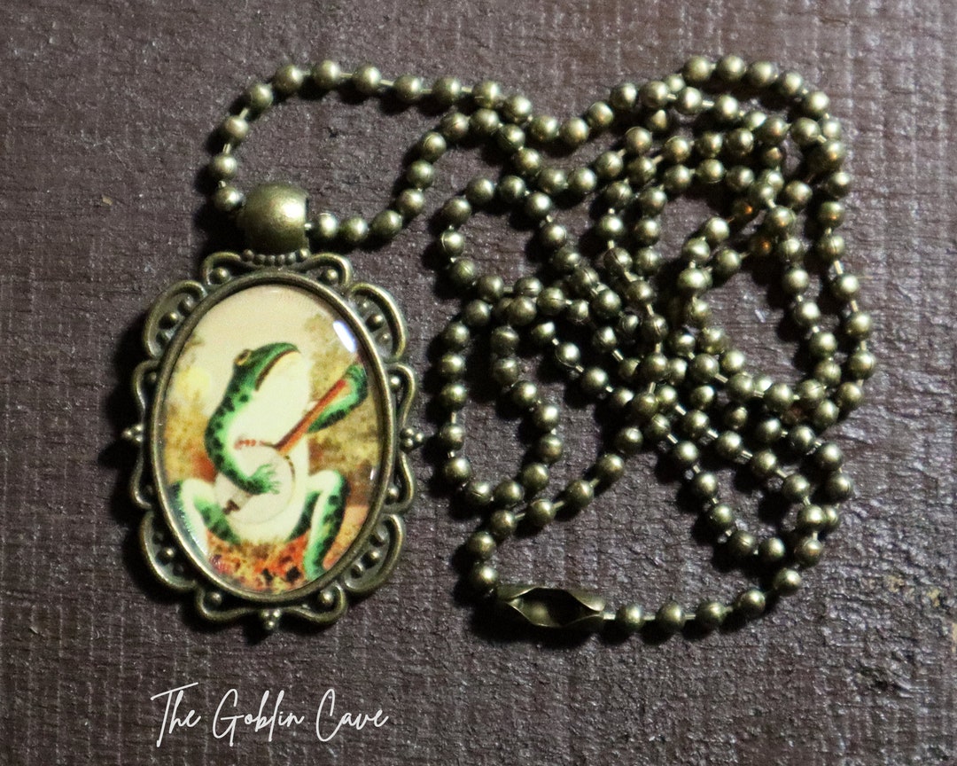Frog Necklace, Banjo Jewelry, Bronze Pendant - Etsy