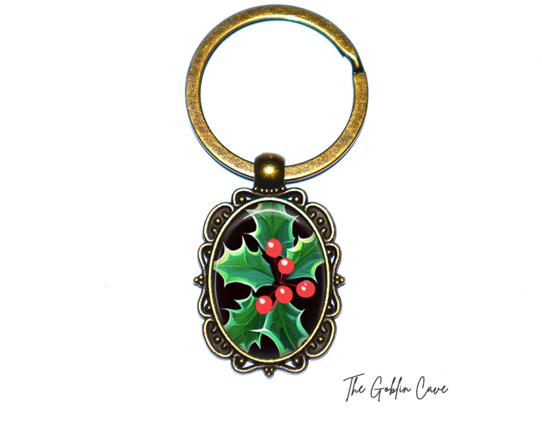 Holly Keychain, Christmas Gift, Stocking Stuffer - Etsy