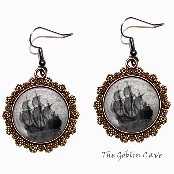 Pirate Ship Earrings - Etsy