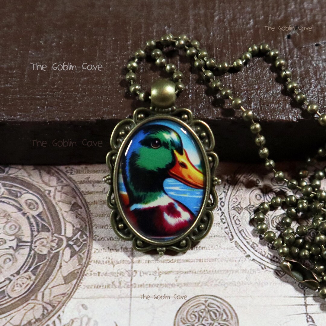 Mallard Duck Necklace, Bird Jewelry, Bronze Pendant - Etsy