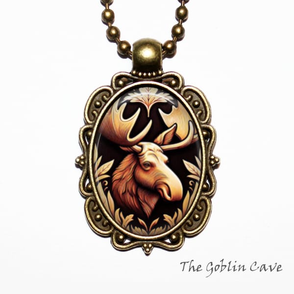 Moose Necklace - Etsy