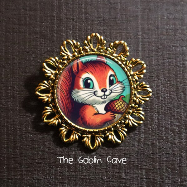 Squirrel Brooch - Etsy
