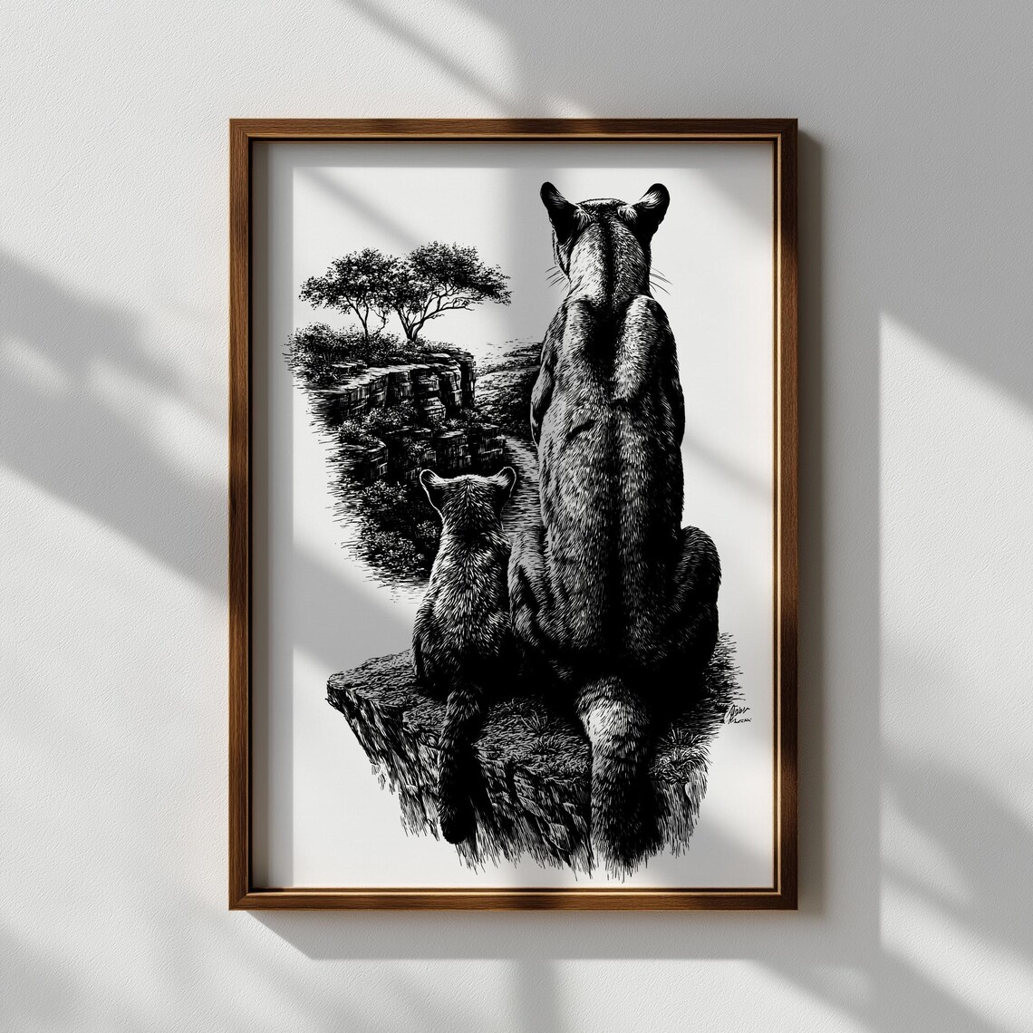 Lioness & Cub PNG | Safari Wildlife | Wood and Laser Engraving File ...