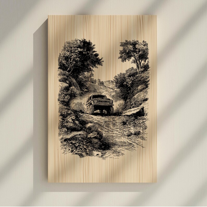 Off Road Car Laser Engraving File, 4x4 Rock Crawler PNG for Wood ...