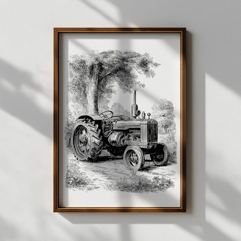 Tractor Laser Engraving File, Farm Vehicle PNG for Wood Burning, Rustic ...