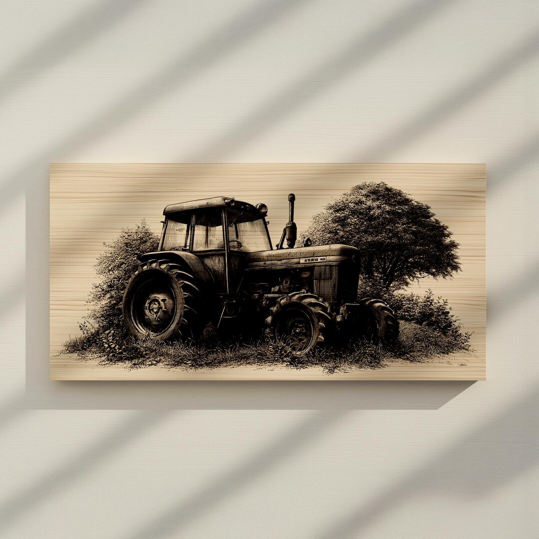 Vintage Tractor PNG | Farm Machinery | Wood and Laser Engraving File ...