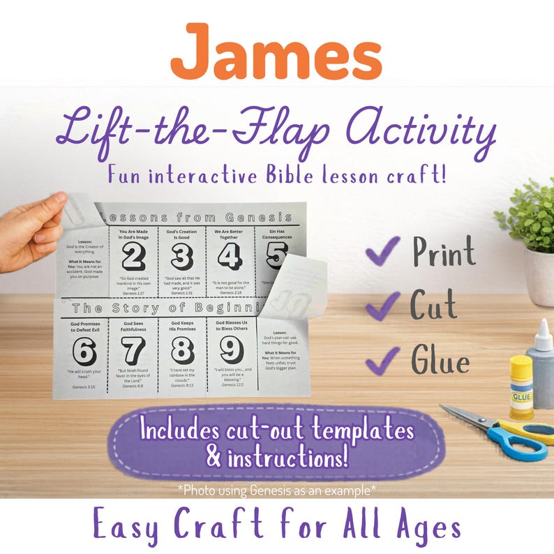 James Bible Lesson Activity for Kids | Sunday School Craft Printable ...