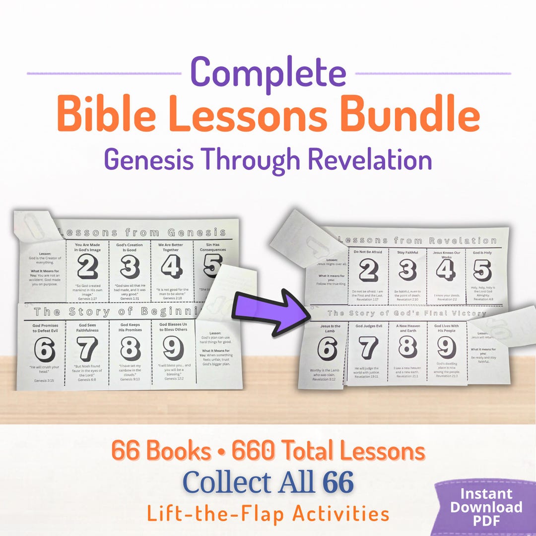 Complete Bible Lessons for Kids | 66 Books Bible Printable Curriculum ...