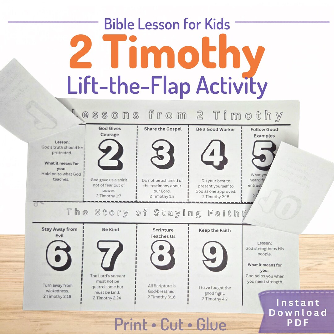 2 Timothy Bible Lesson Activity for Kids | Sunday School Craft ...