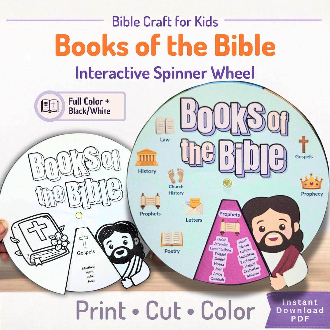 Books of the Bible Spinner Wheel Craft for Kids | Sunday School ...