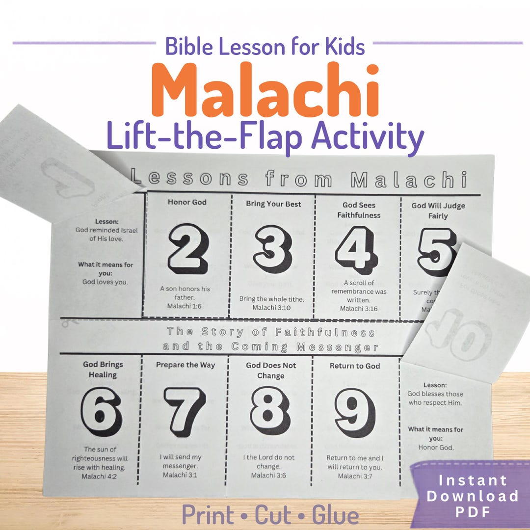 Malachi Bible Lesson Activity for Kids | Sunday School Craft Printable ...