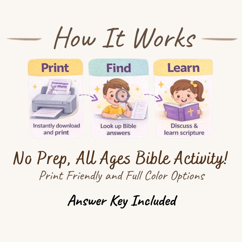 God's Love Bible Scavenger Hunt Printable | Kids Bible Activity (2 ...