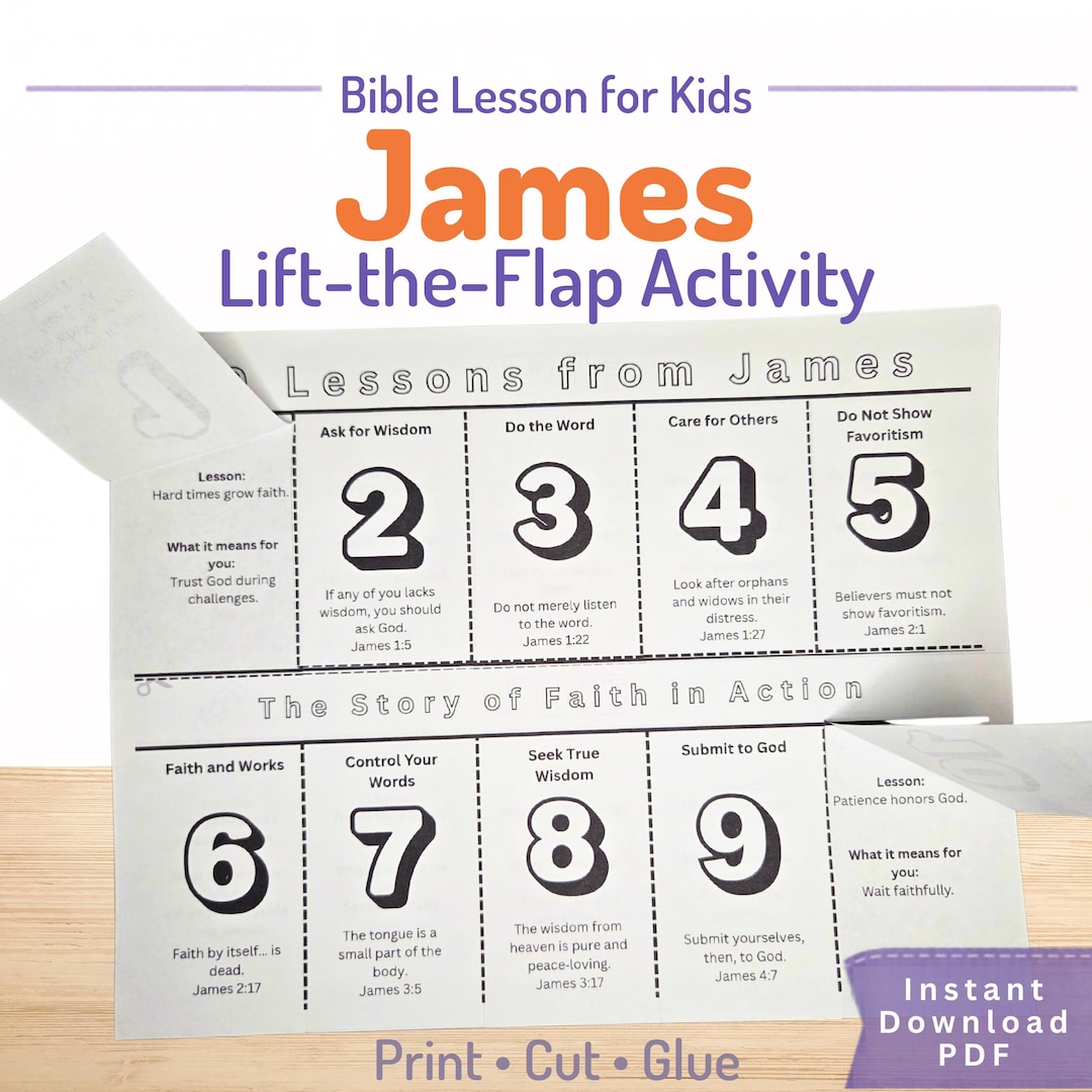 James Bible Lesson Activity for Kids | Sunday School Craft Printable ...
