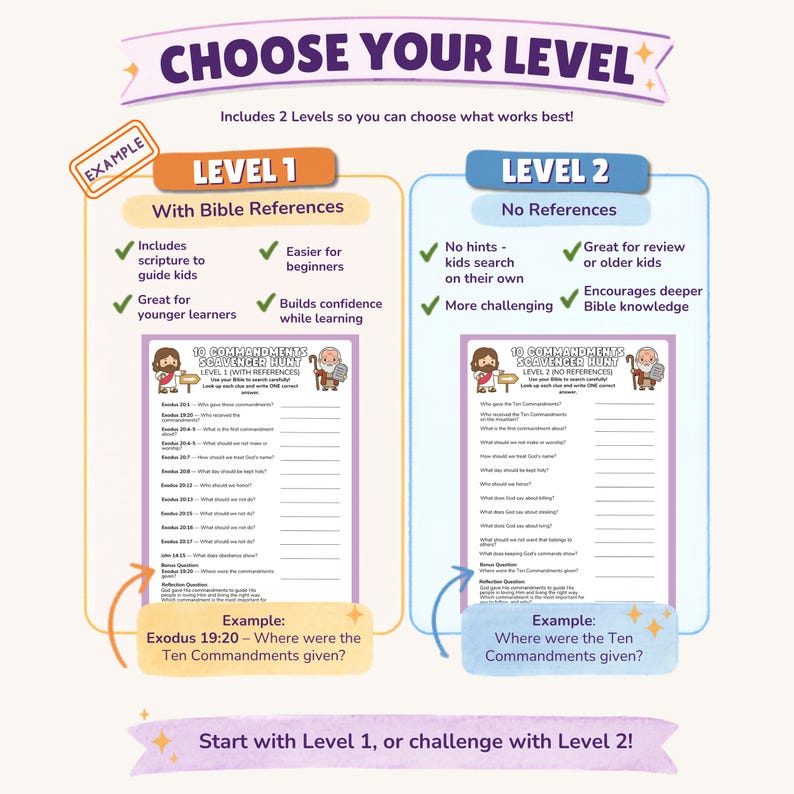 Bible Stories of Bravery Scavenger Hunt | Kids Bible Activity (2 Levels ...