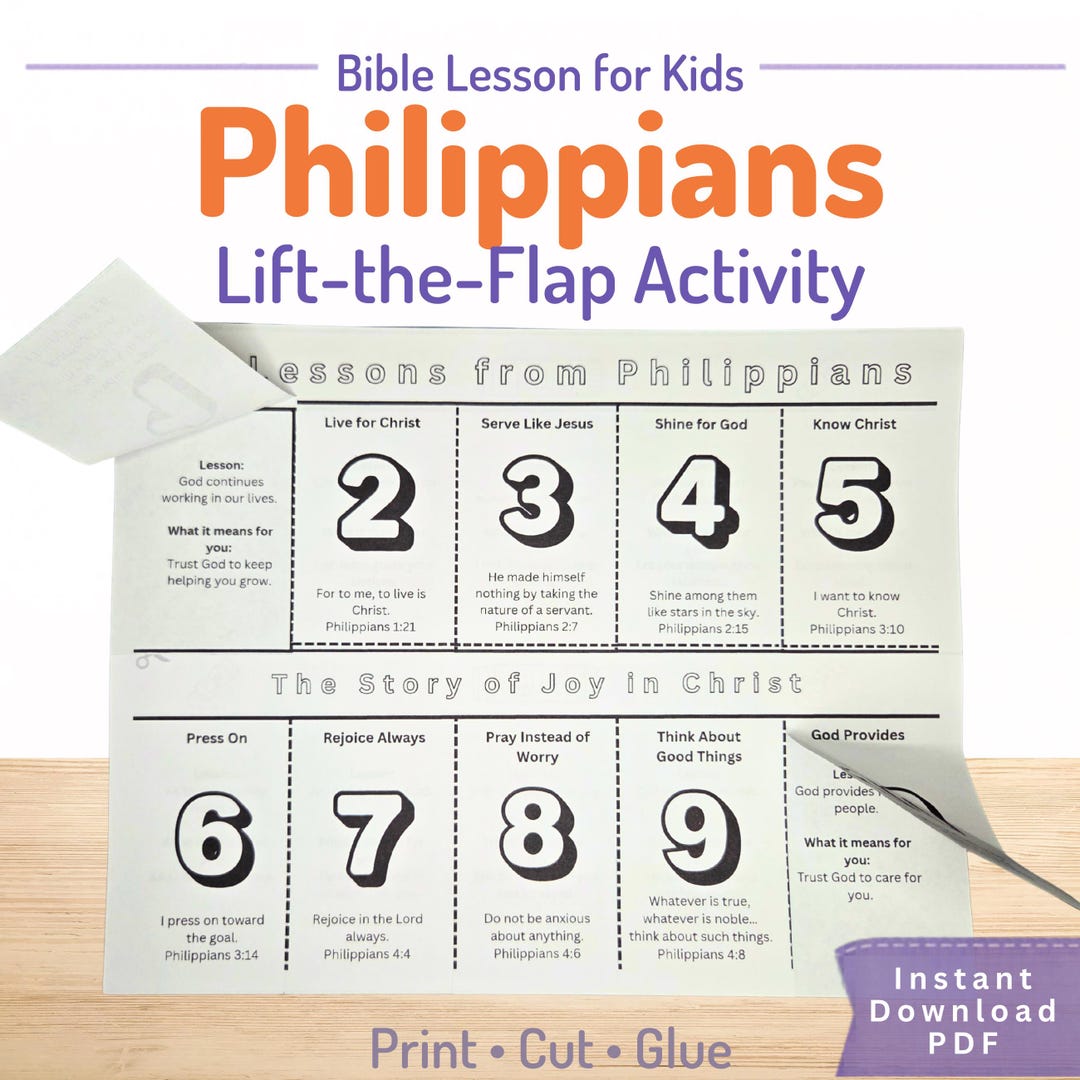 Philippians Bible Lesson Activity for Kids | Sunday School Craft ...