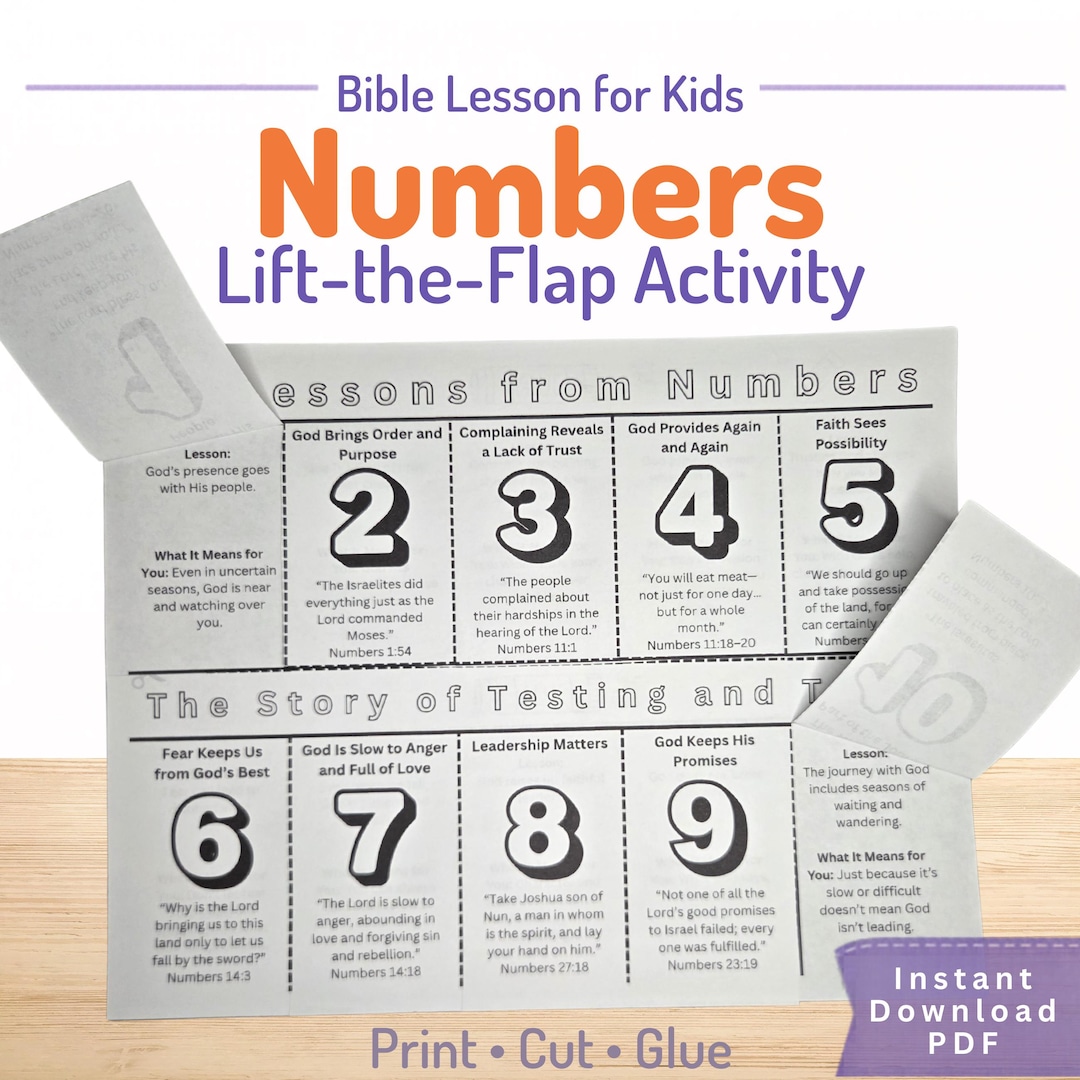 Numbers Bible Lesson Activity for Kids | Sunday School Craft Printable ...