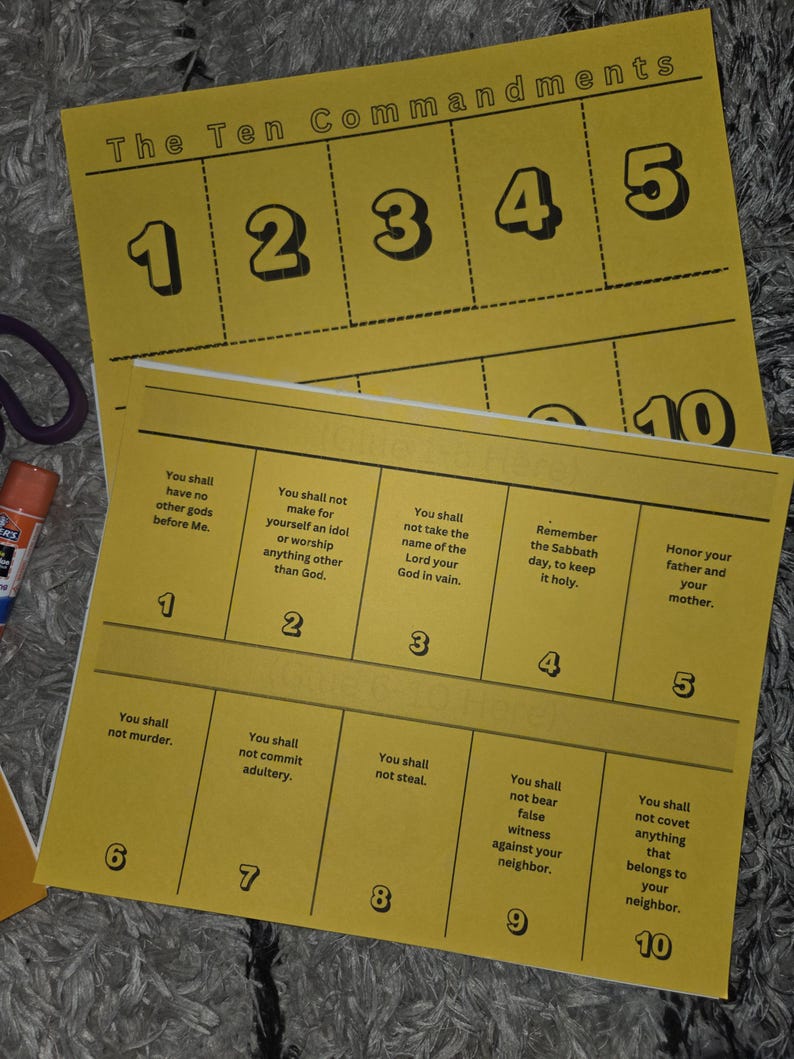 Ten Commandments Activity for Kids | Bible Craft Printable PDF ...