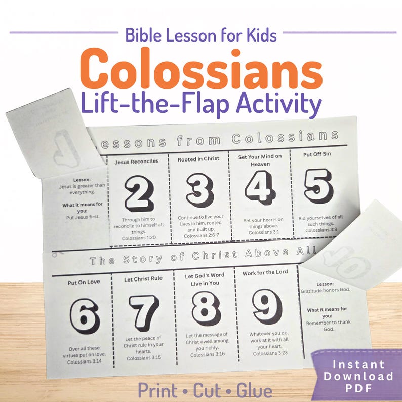 Colossians Bible Lesson Activity for Kids | Sunday School Craft ...