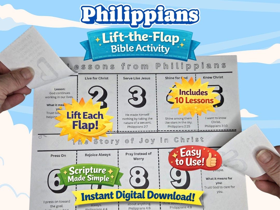 10 Lessons From Philippians Paper Craft Printable | Kids Bible Activity ...