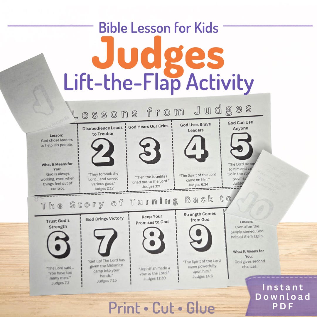 Judges Bible Lesson Activity for Kids | Sunday School Craft Printable ...