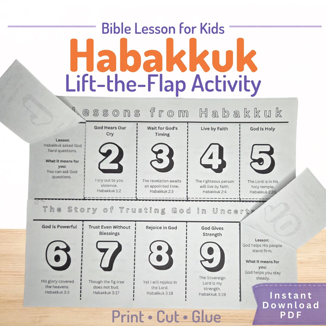 Habakkuk Bible Lesson Activity for Kids | Sunday School Craft Printable ...