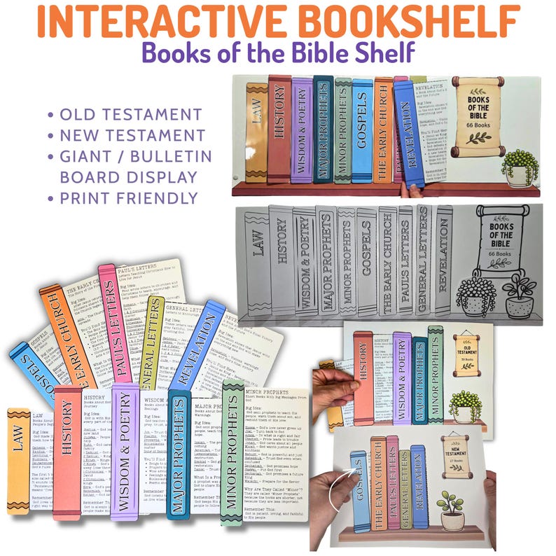 Interactive Books of the Bible Bundle for Kids | 5 Bible Activities ...