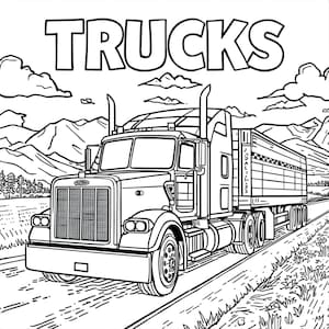 Kids Truck Coloring Book- 25 Pages of Fun - Etsy