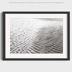 Black and White Beach Photography Print, Ocean Sand Ripples in Coastal ...