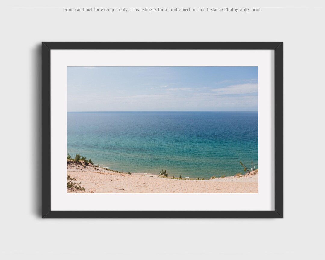 Lake Michigan Photography Print, Beach Dunes Minimalist Landscape Wall ...