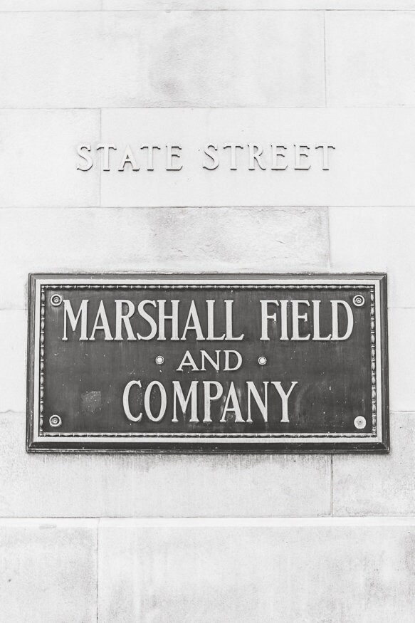 Chicago Photography, State Street Marshall Fields Sign Abstract Photo ...