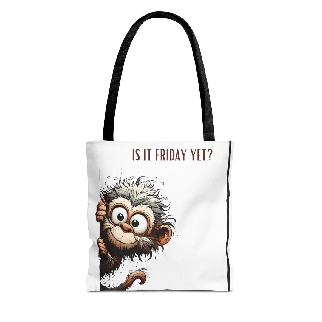 Whimsical Monkey Tote Bag: Playful Polyester Design - Etsy