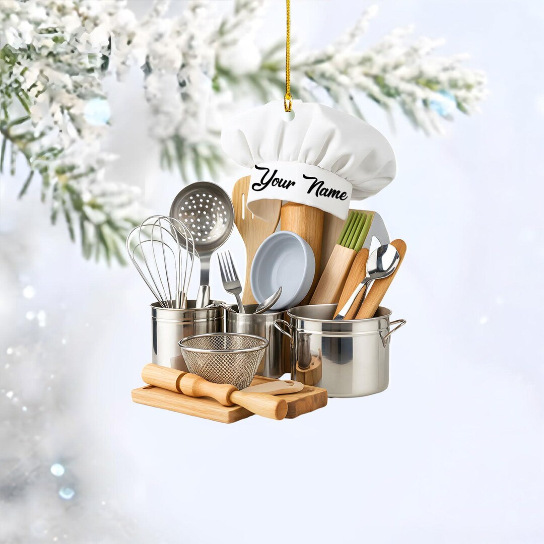 Personalized Chef Christmas Ornament 2025, Custom Kitchen Utensil ...