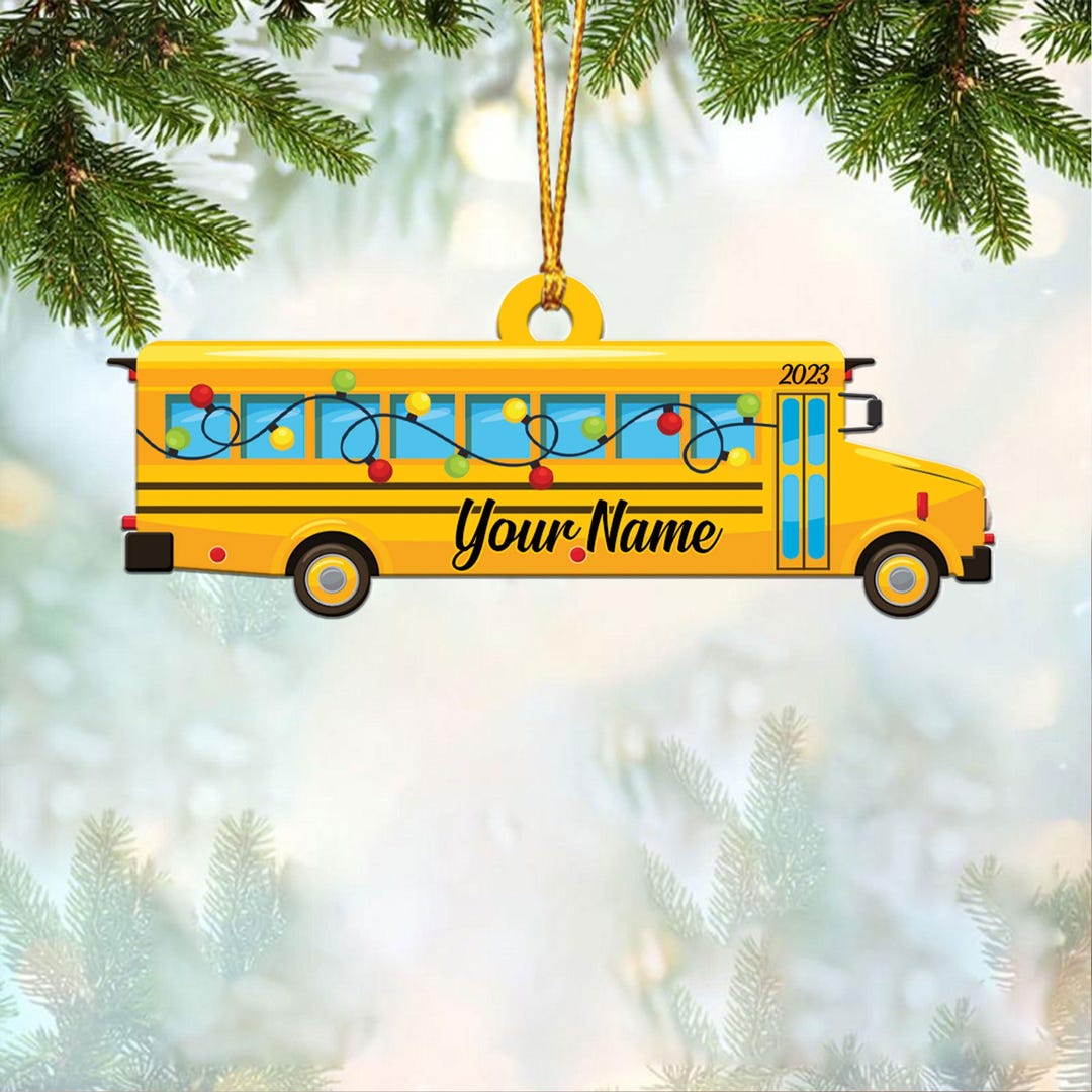 Personalized School Bus 2D Ornament 2025 - School Bus Driver Ornaments ...