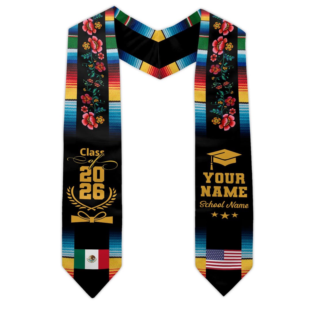 Custom Mexican Graduation Sash, Mexico Graduation Stole Photo, Mexican ...