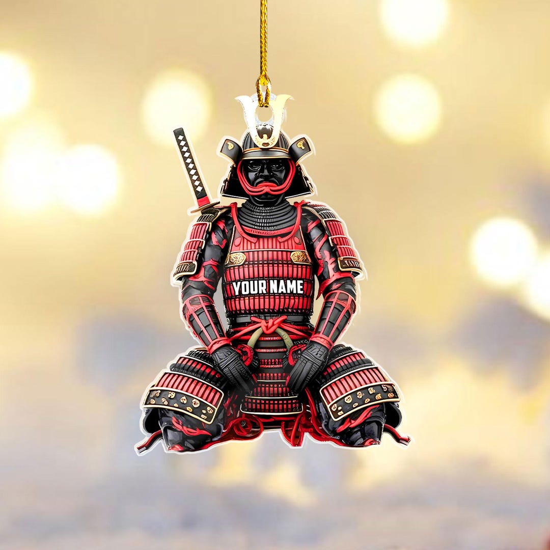 Personalized Japanese Samurai 2D Ornament – Custom Christmas Ornament ...