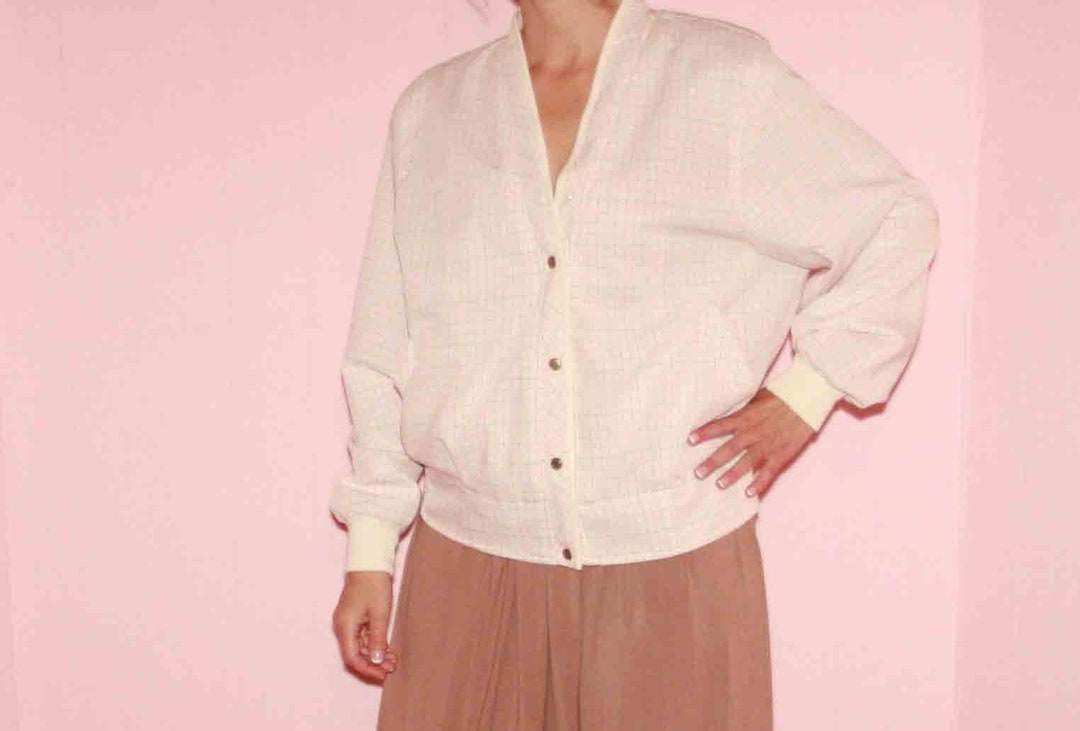 White Cross Check Jacket - Etsy