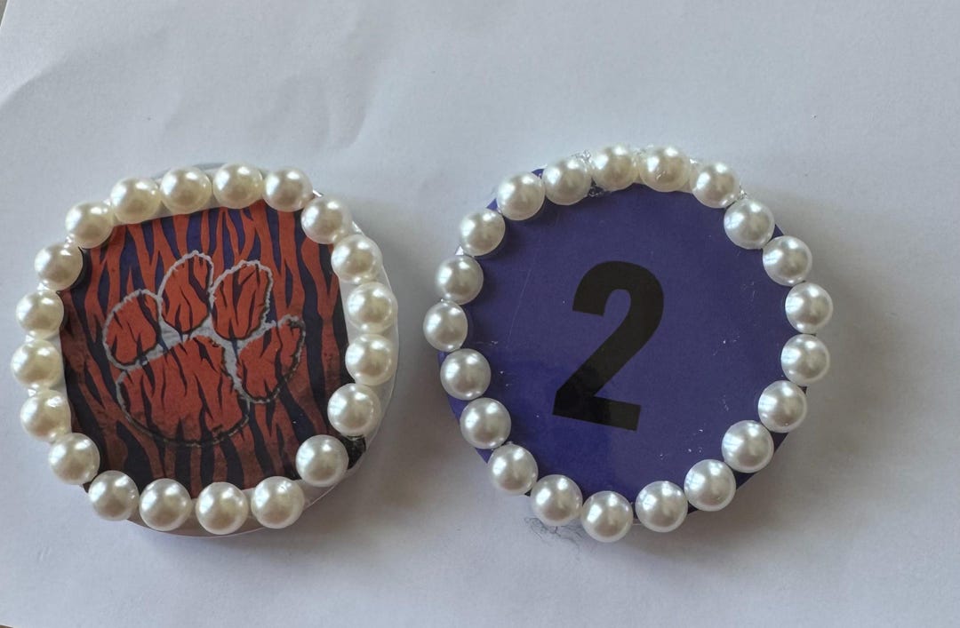 Custom Gameday Pin With Pearl Border - Etsy