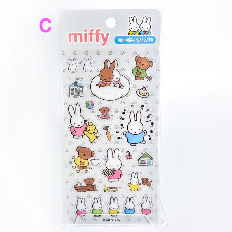 Miffy 3D Puffy Epoxy Stickers, Clear Gel Decals for Planner Journaling ...
