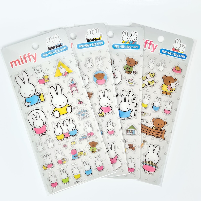 Miffy 3D Puffy Epoxy Stickers, Clear Gel Decals for Planner Journaling ...