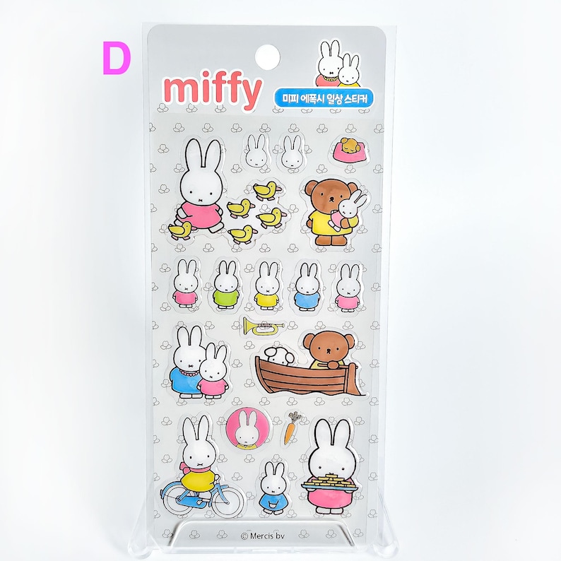 Miffy 3D Puffy Epoxy Stickers, Clear Gel Decals for Planner Journaling ...