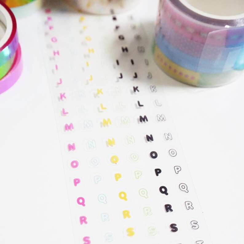 Tiny Alphabet Sticker Roll, Mini Uppercase Lowercase Decal, Planner ...