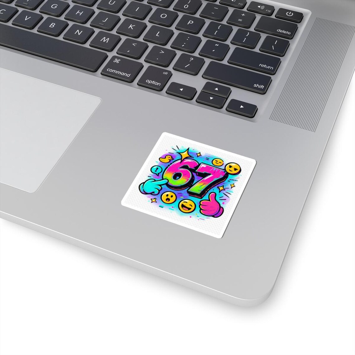 Colorful Number 67 Sticker | Kiss-cut Vinyl, Emojis & Thumbs Up - Etsy